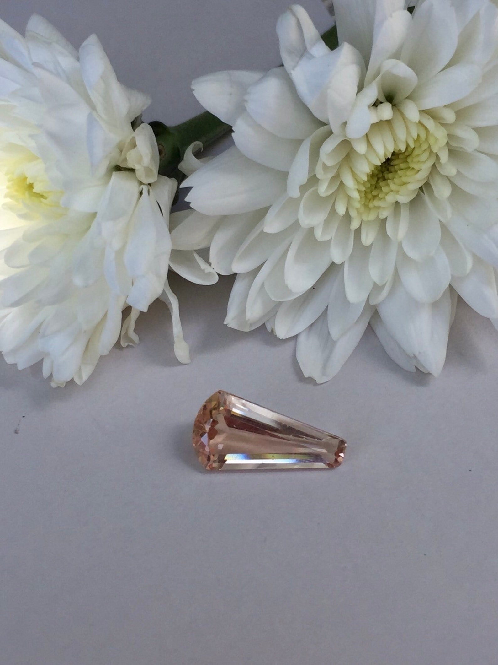 5.26ct Morganite Beryl Kite Cut- Elongated Shield Shape Peach Morganite ...