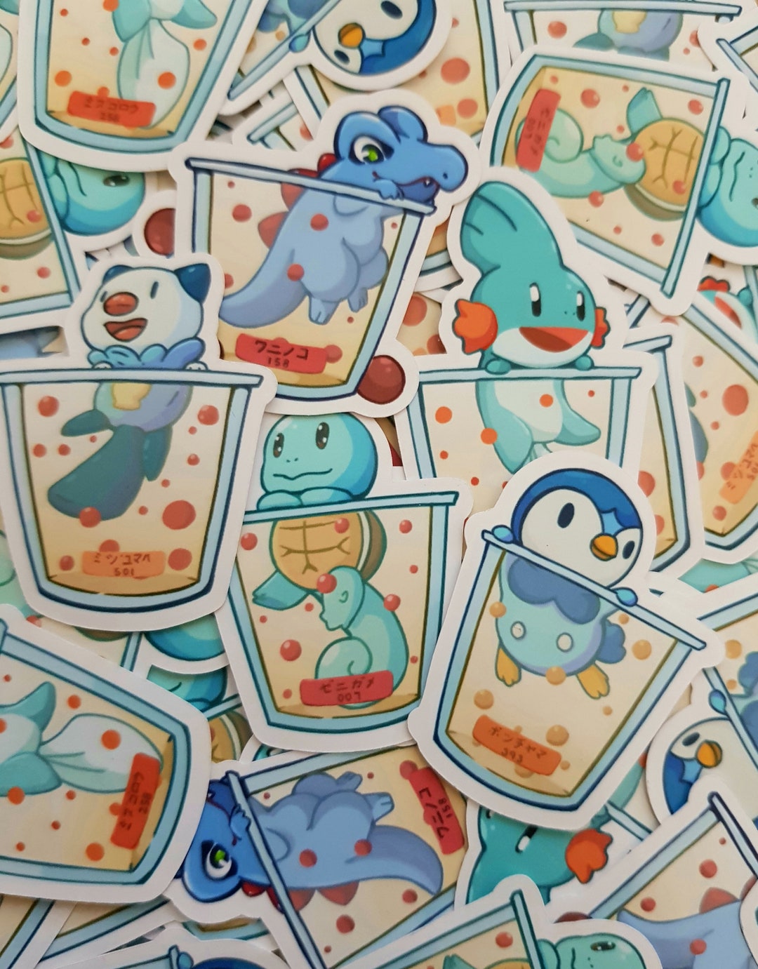 Poké Bubbles: Boba Bliss Sticker Pack set of 5 Mudkip, Totodile ...