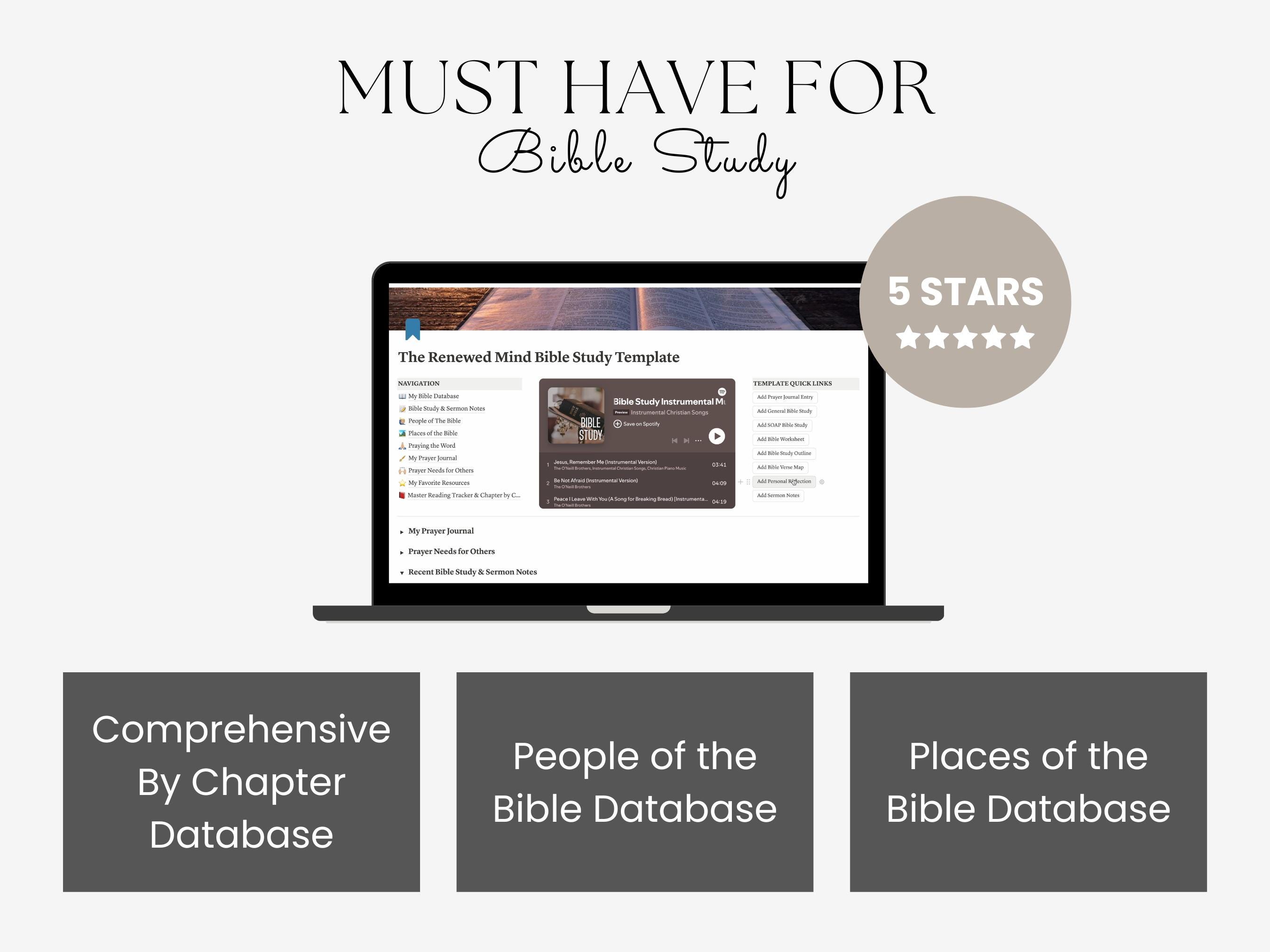 Comprehensive Bible Study Notion Template | Prayer Journal, Sermon ...