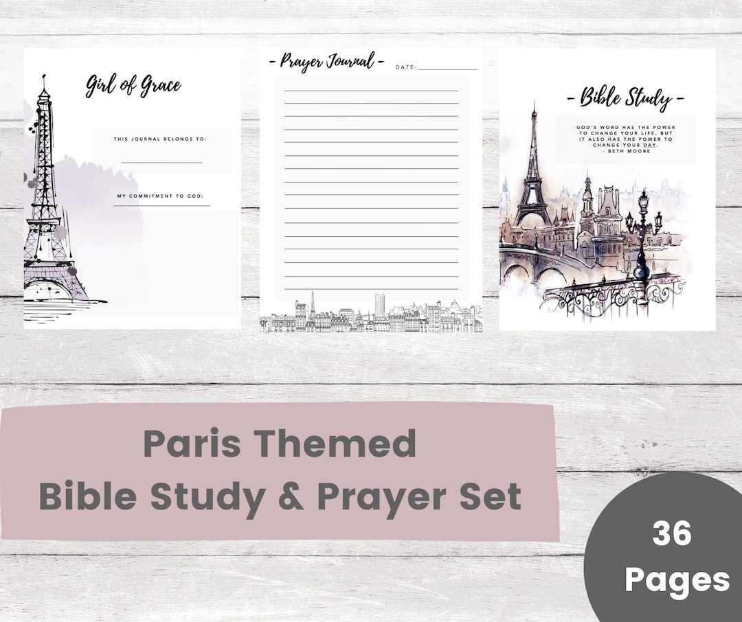 Paris Themed Bible Study and Prayer Journal Instant Download, Printable ...