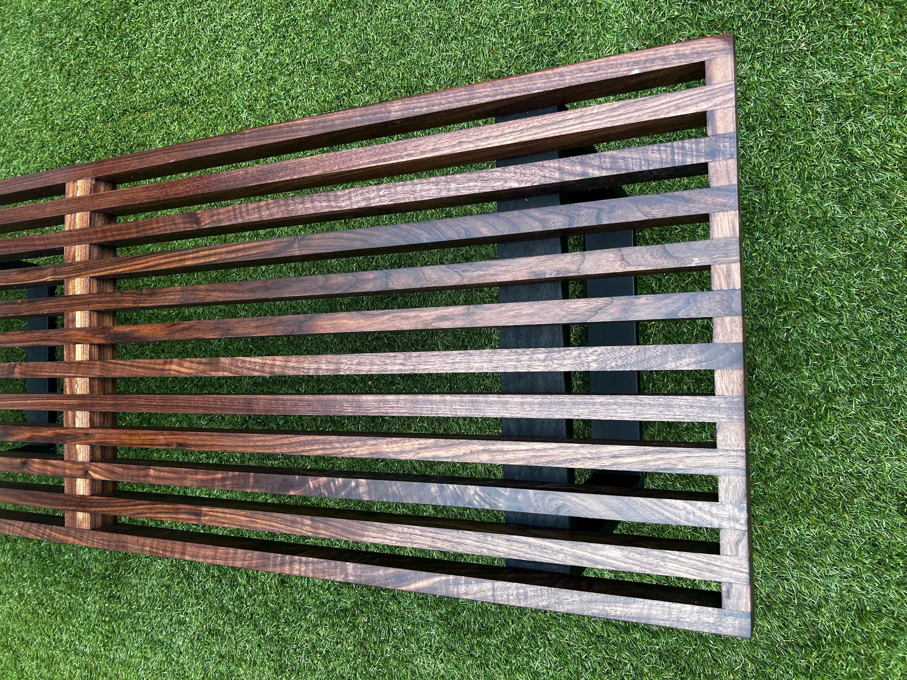 Hand Crafted, George Nelson Inspired, Slatted Bench: Mid-century Modern ...