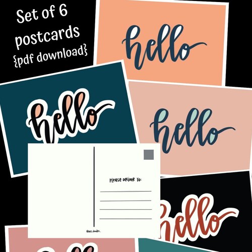 Set of 6 Printable Postcards Spring - Etsy