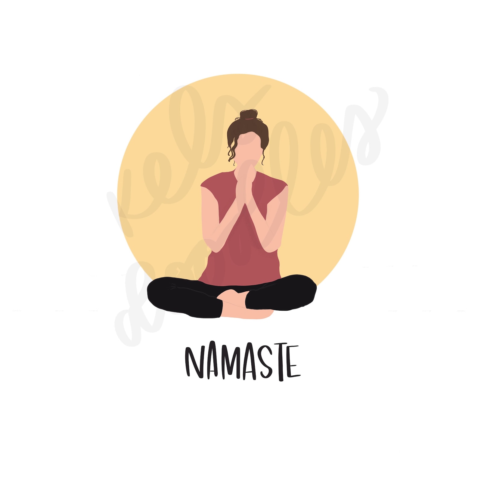 Namaste Printable, Yoga Art, Yoga Prints, Yoga Digital Drawings ...