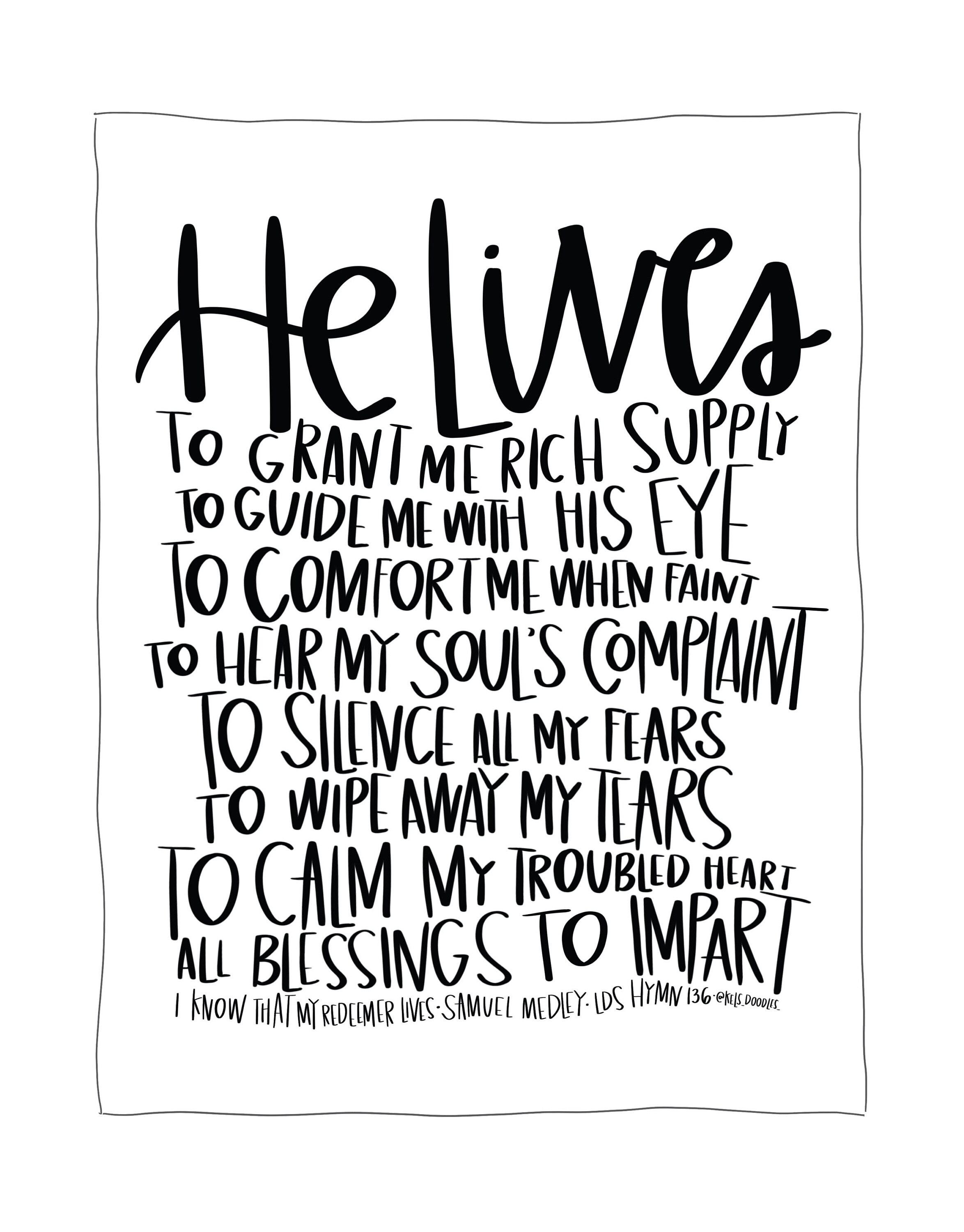 He Lives Digital Handlettered Print - Etsy
