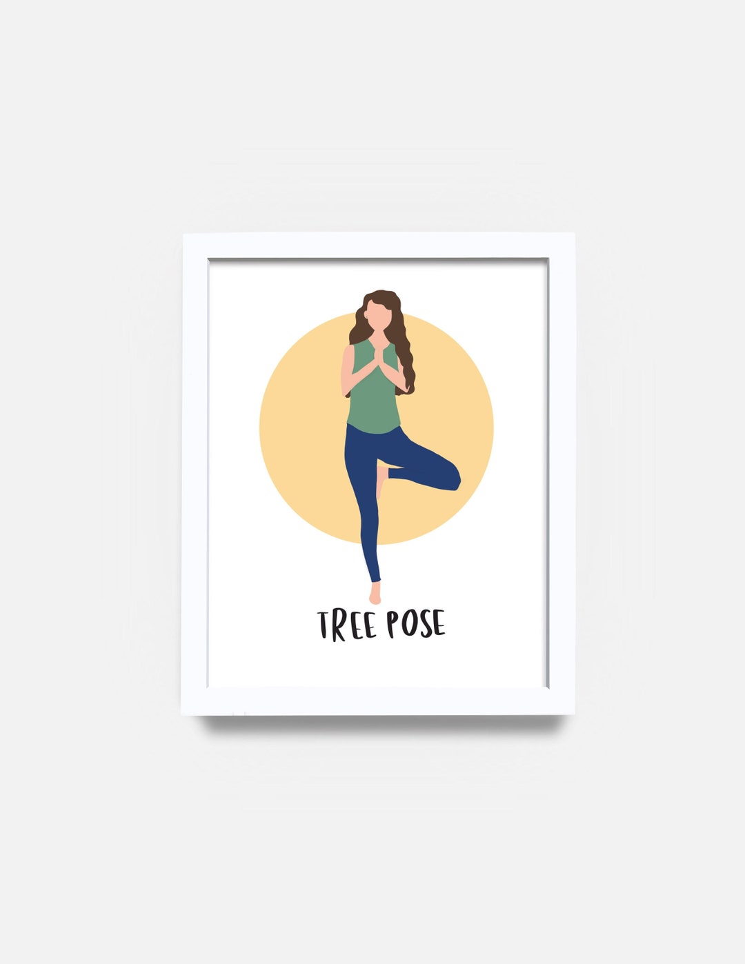 Tree Pose Printable, Yoga Art, Yoga Prints, Yoga Digital Drawings ...