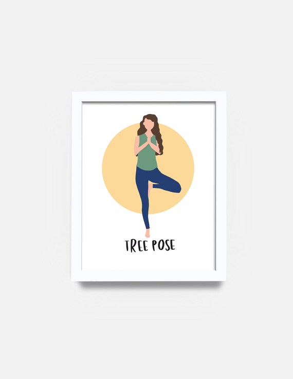 Tree Pose Printable Yoga Art Yoga Prints Yoga Digital | Etsy