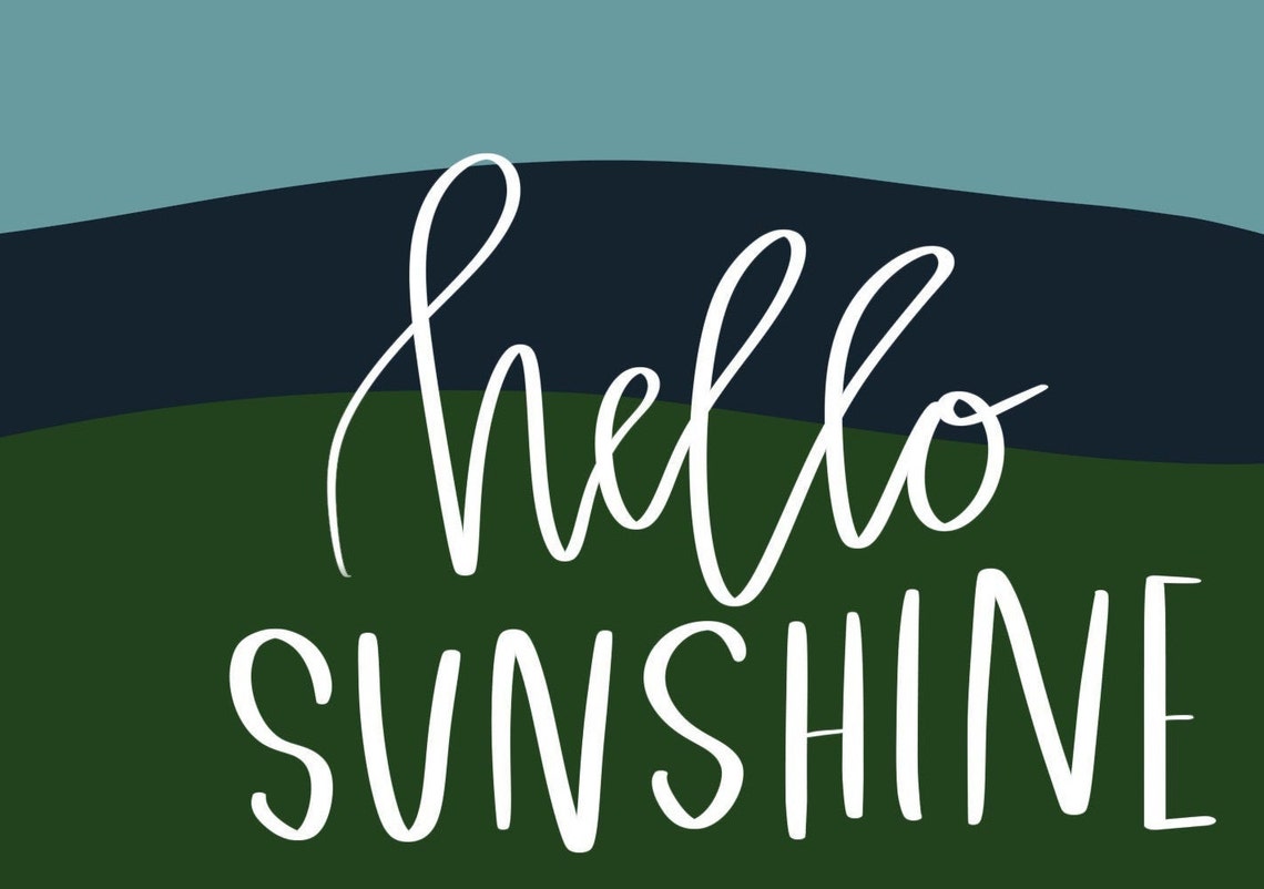 Hello Sunshine Graphic Minimalist Print | Sunshine Art | Sunshine Wall ...