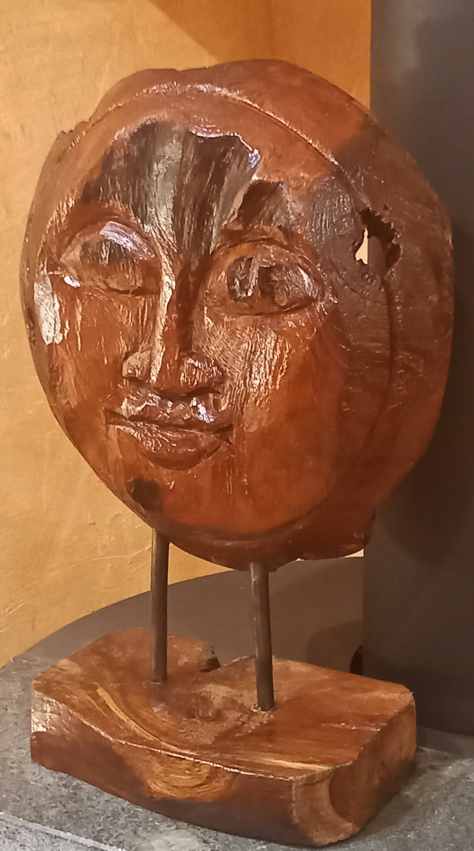 African Moon Sculpture, 90s, Brought Back From a Trip to Africa. Teak ...