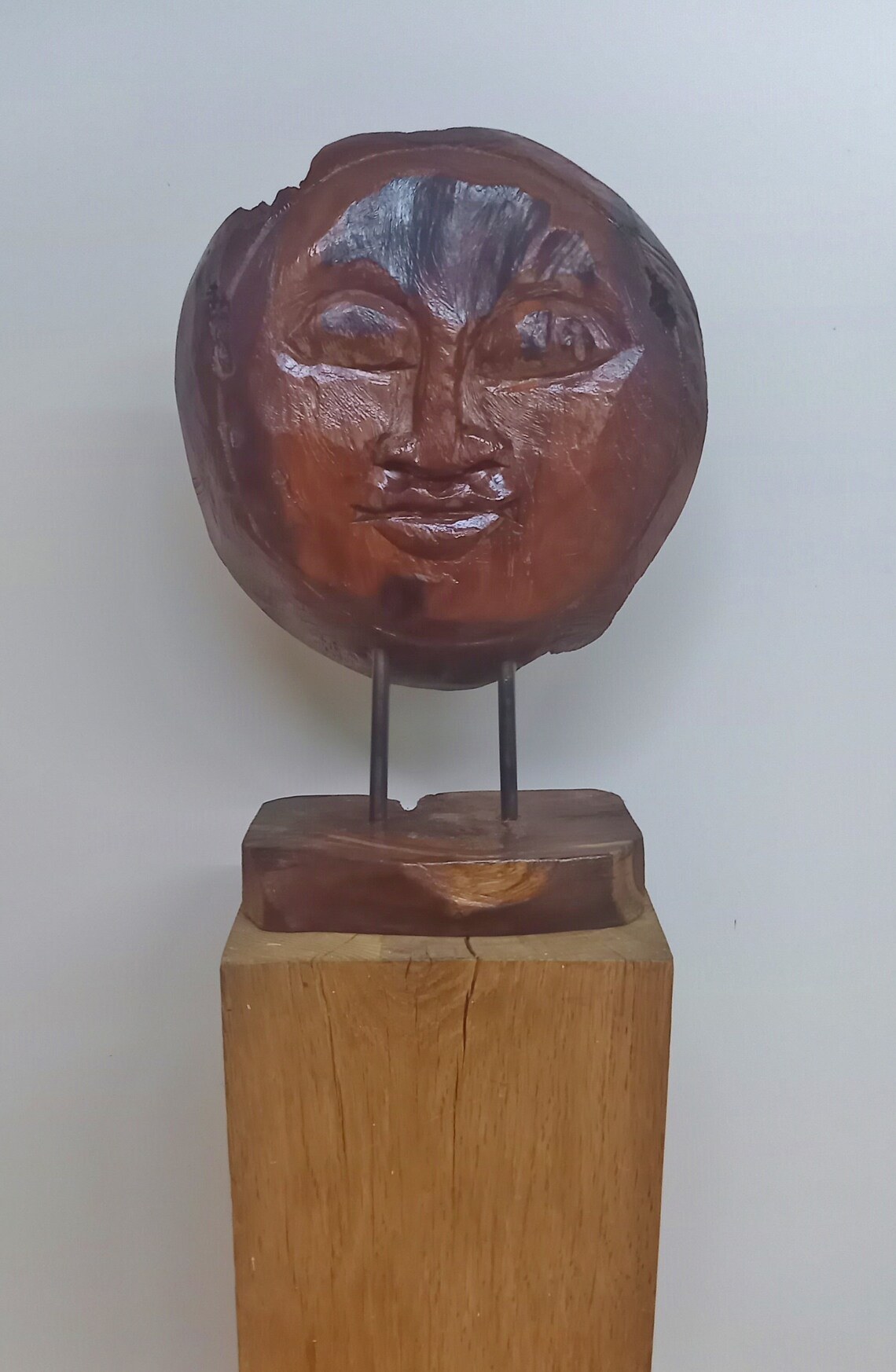 African Moon Sculpture, 90s, Brought Back From a Trip to Africa. Teak ...