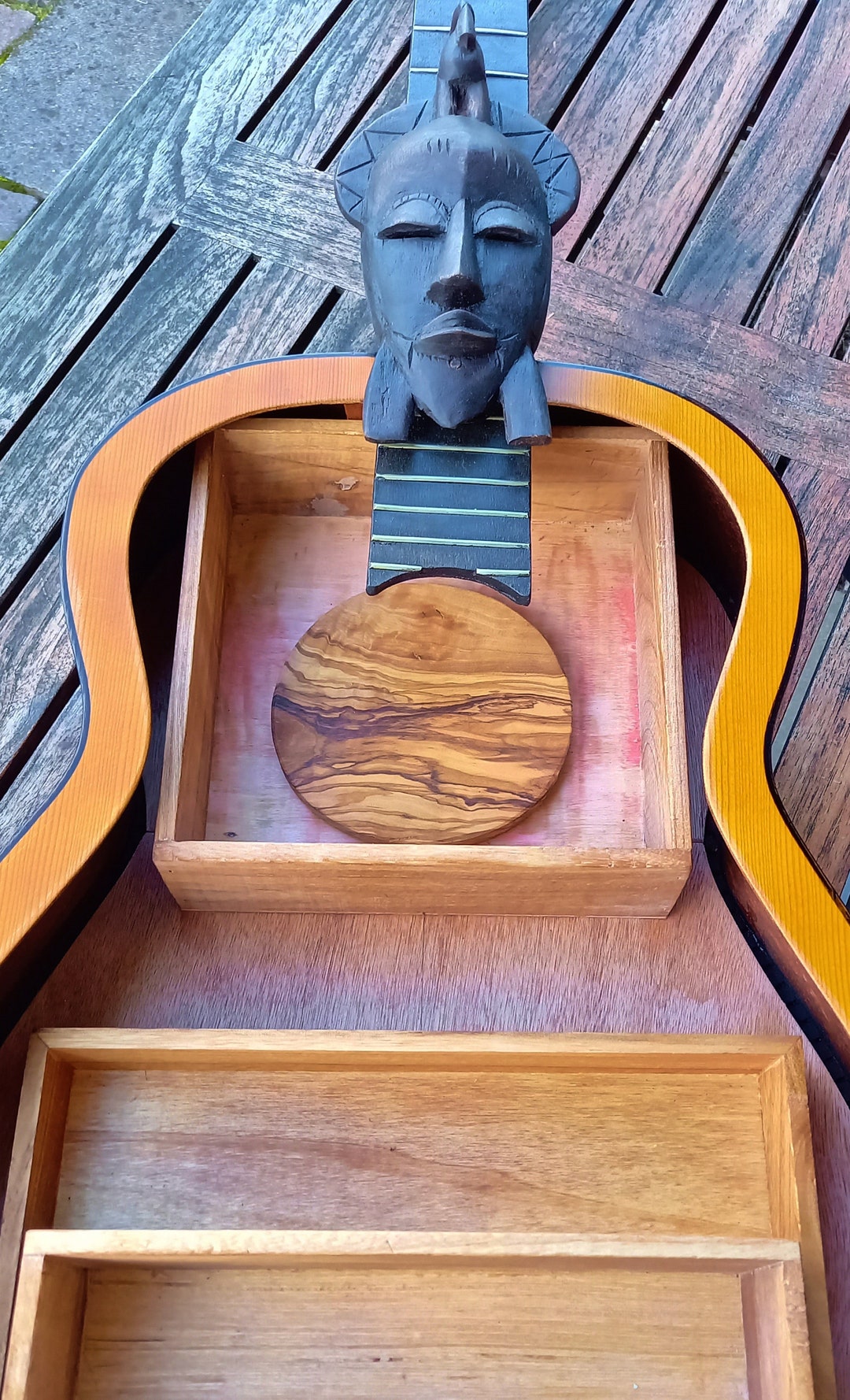 Guitar Shelf With Africa Mask Guitar Shelf Original Shelf Gift for ...