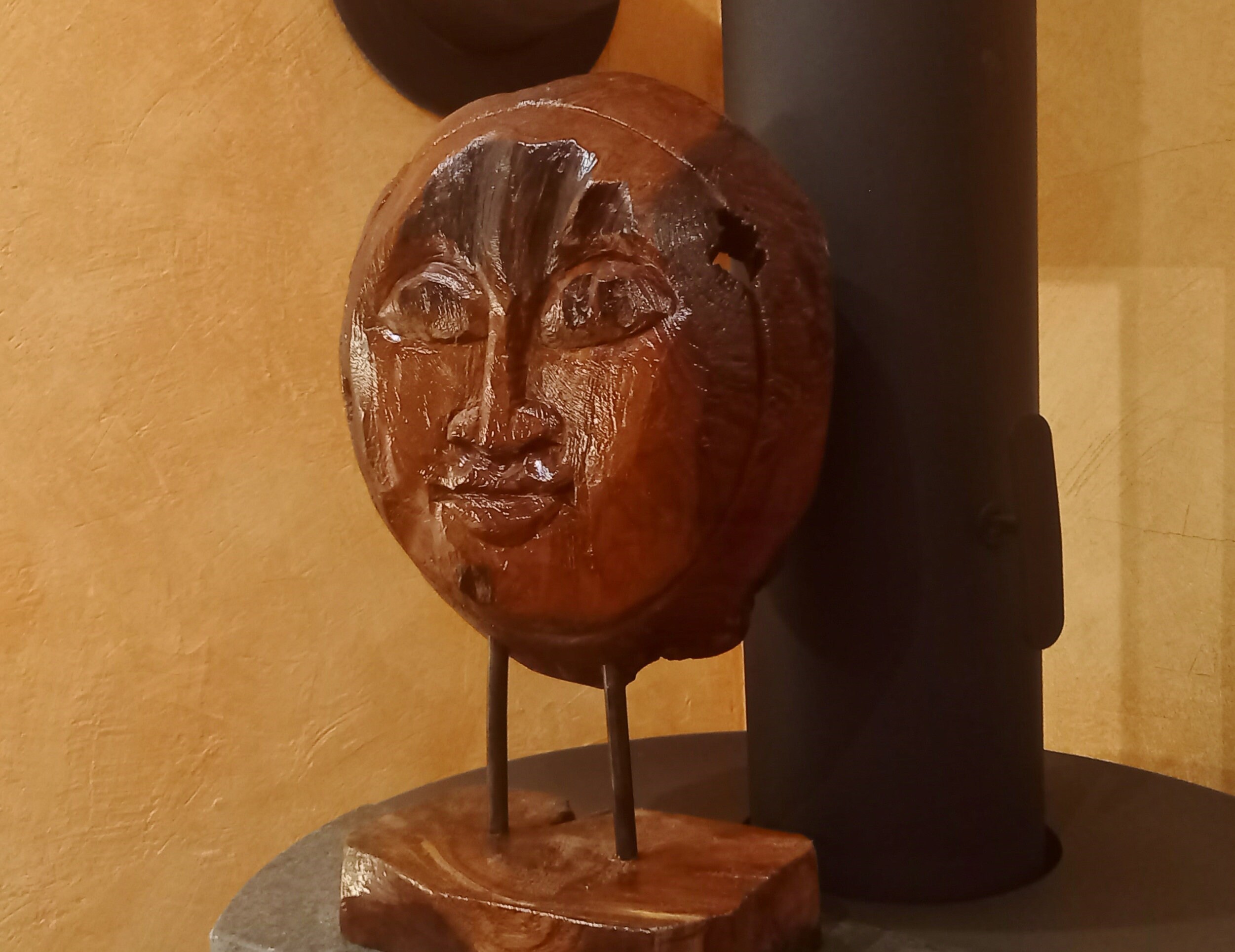 African Moon Sculpture, 90s, Brought Back From a Trip to Africa. Teak ...