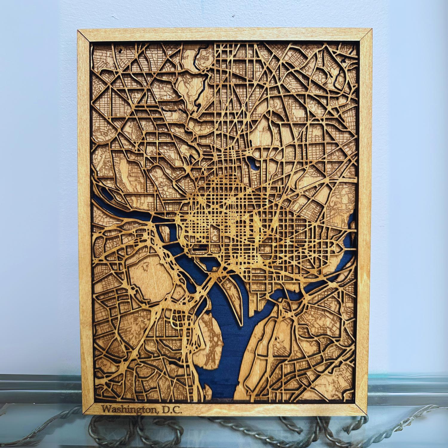 Washington D.C. Layered Map Digital File for Laser Cutting - Etsy