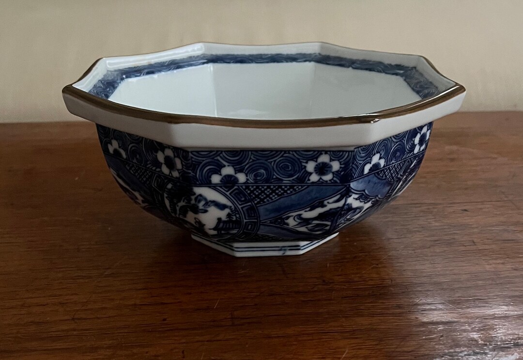 Japanese Indigo Blue and White Octagon Edamame Serving Bowl, Arita - Etsy