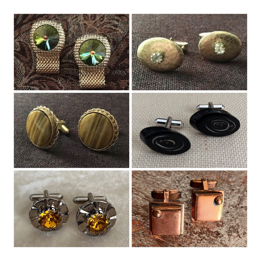 Men’s Cufflinks: Six Sets, Vintage Collectible Jewelry - Etsy