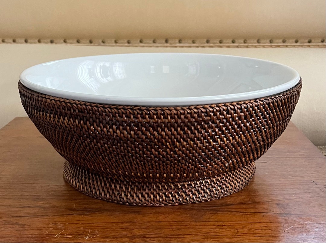 Williams-sonoma Nito Collection Basketweave Footed Hand-woven Fruit ...