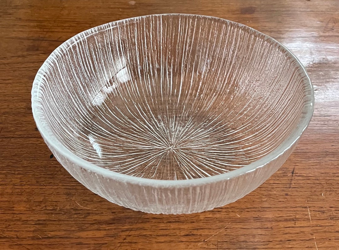 Sasaki Japan Cascade Rain Textured Round Clear Lead Crystal Glass ...
