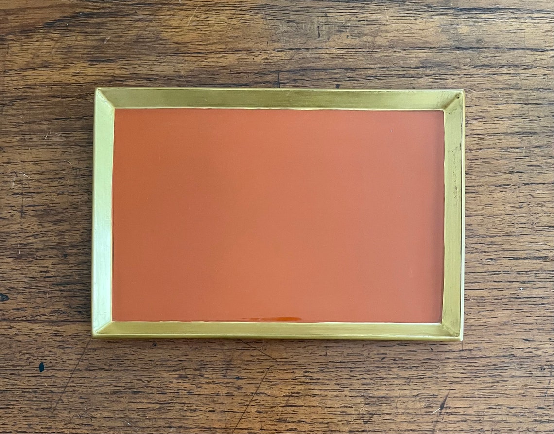 Three Small Lacquered Japanese Trays: Goldleaf, Rust With Gold Edge ...