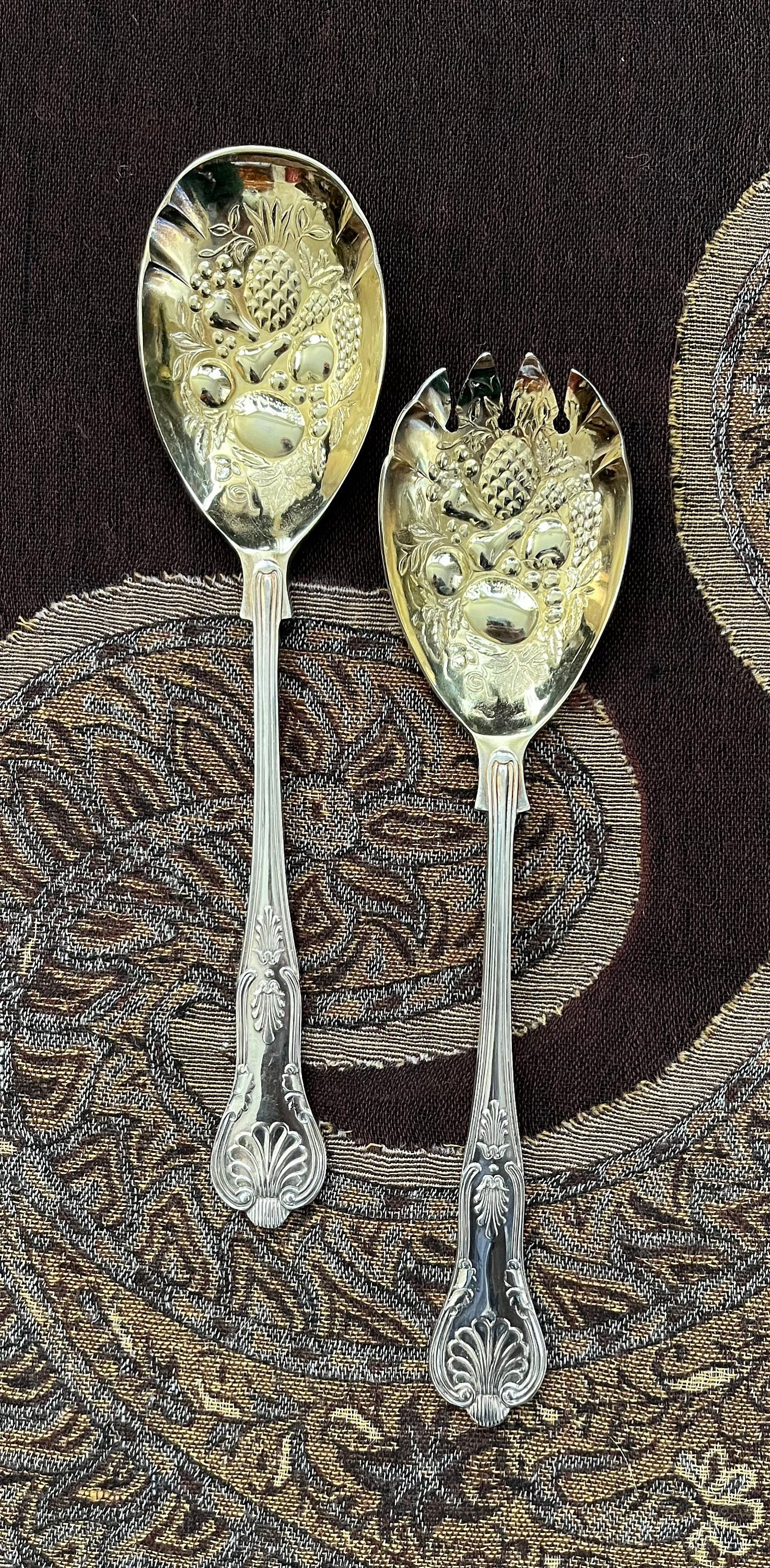 Set of Sheffield Shell Pattern Serveware Silver Plated With Gold Finish ...