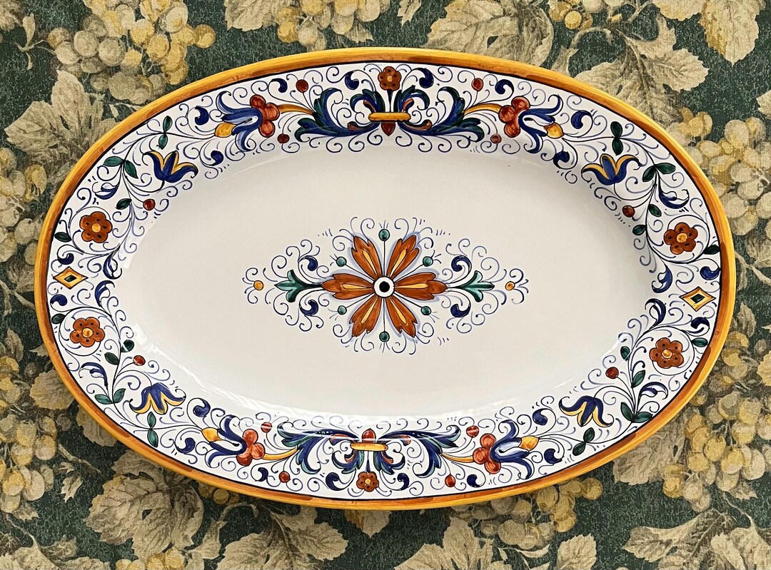 Grazia Deruta Italy Raffaellesco Large Oval Platter for Williams-sonoma ...