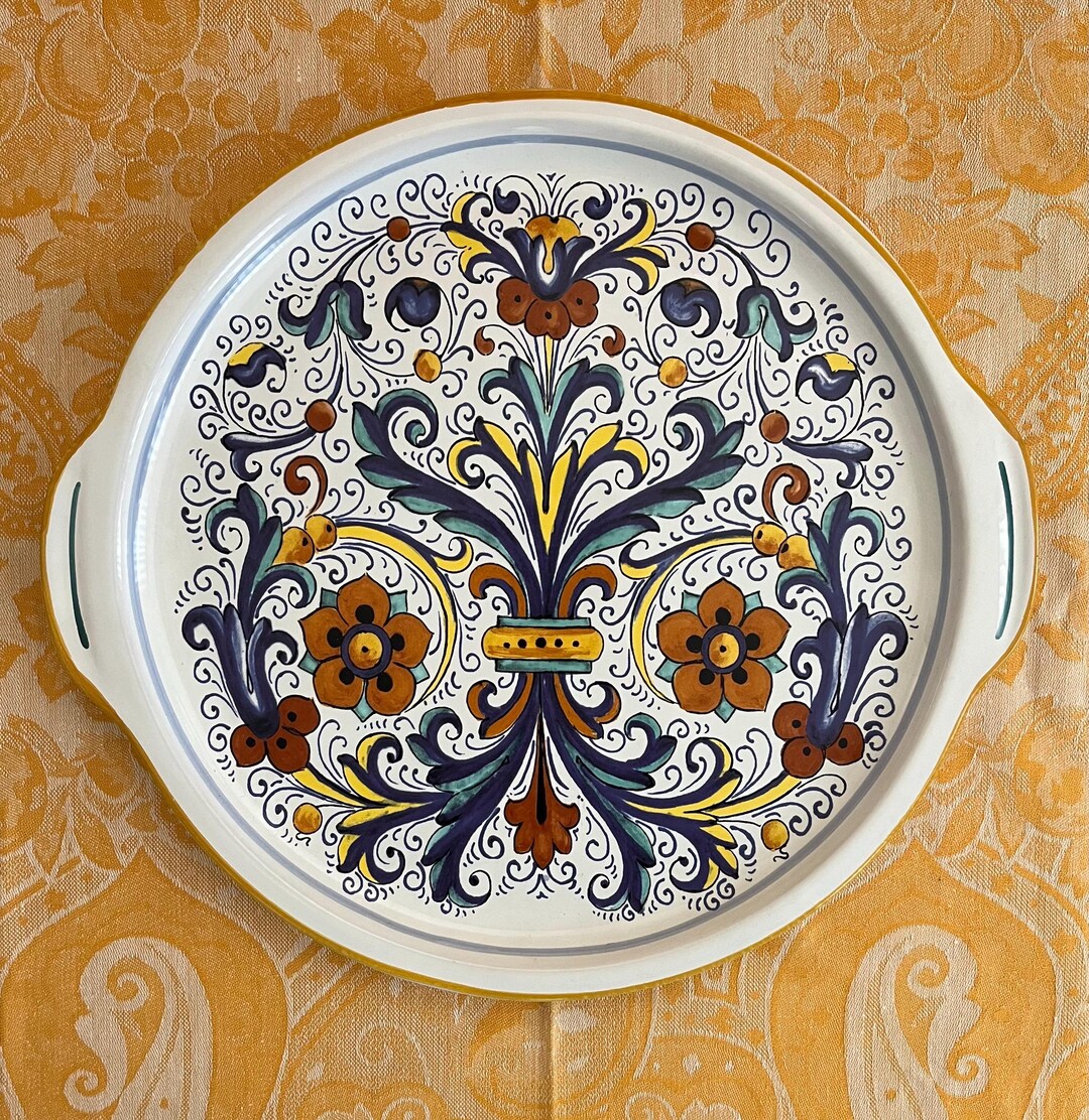Deruta Raffaellesco Style Cake Plate / Cheese Plate / Tart Dessert ...