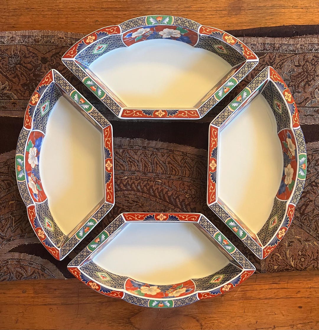 Set of 4, Japan Imari Style Fan Serving Bowls, Centerpie - Etsy
