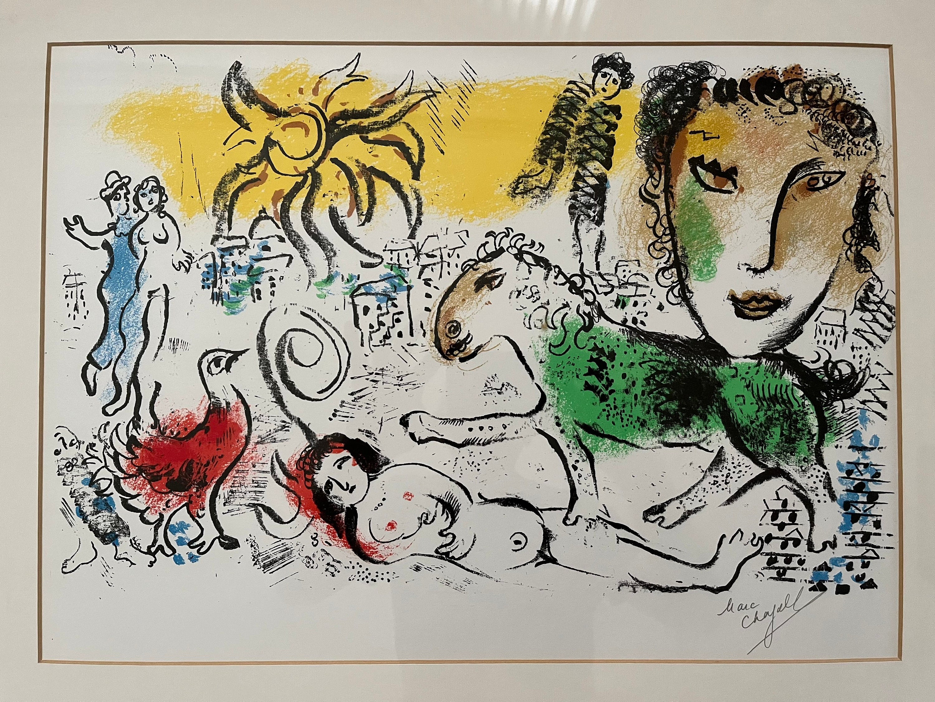 Marc Chagall Framed Lithograph, le Cheval Vert - Etsy