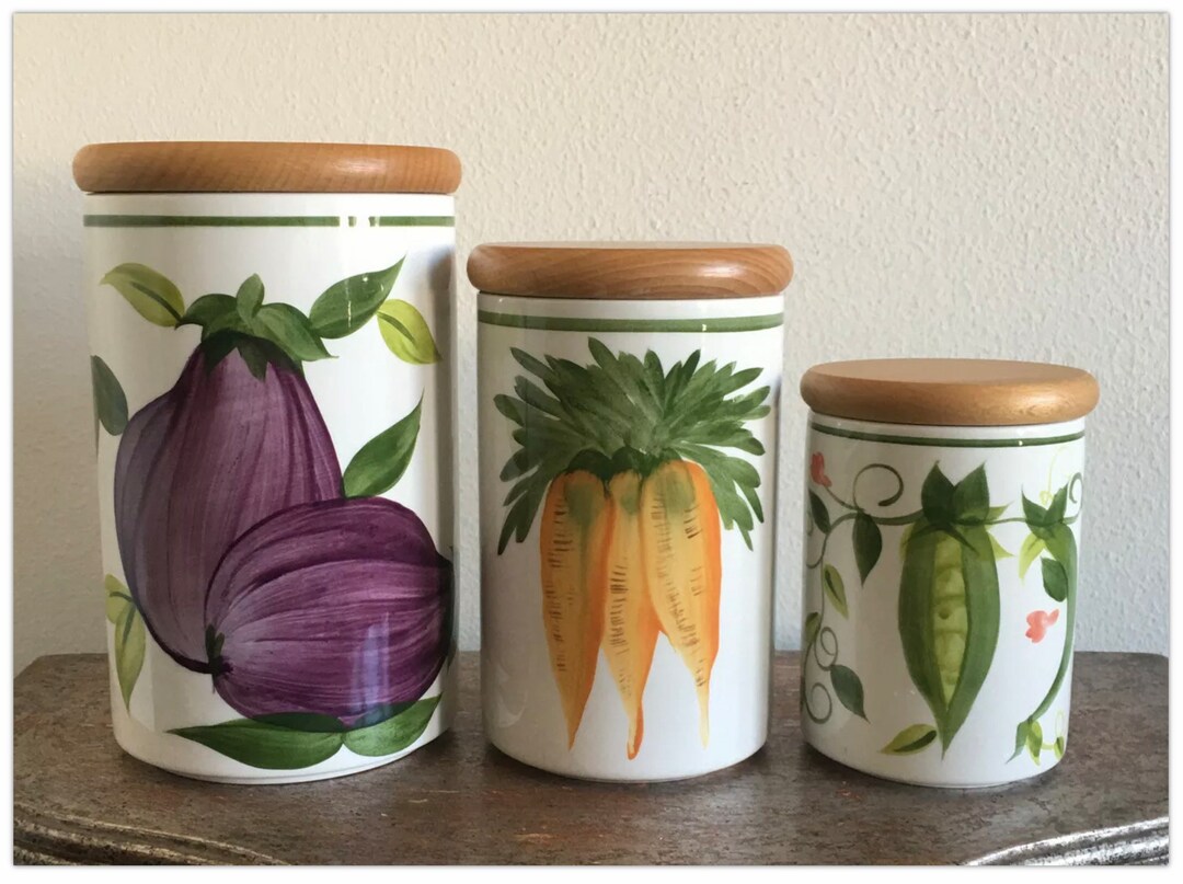 Set of 3, Portmeirion Studio Kitchen Garden Canisters - Etsy