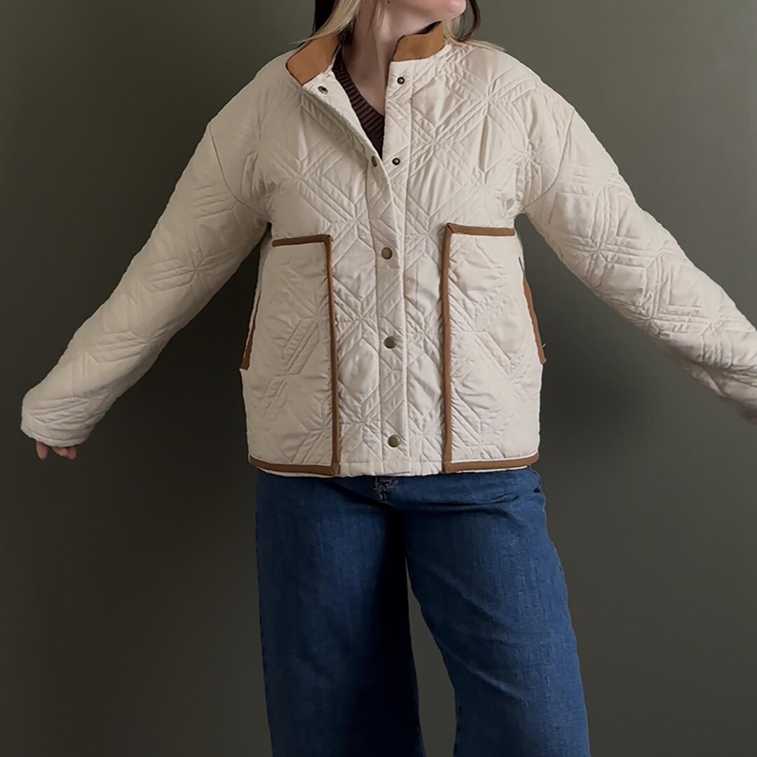 Beige Quilted Chore Coat - Etsy
