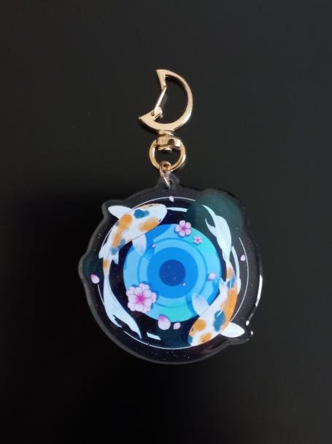Glitter Acrylic Koi Fish Keychain - Etsy