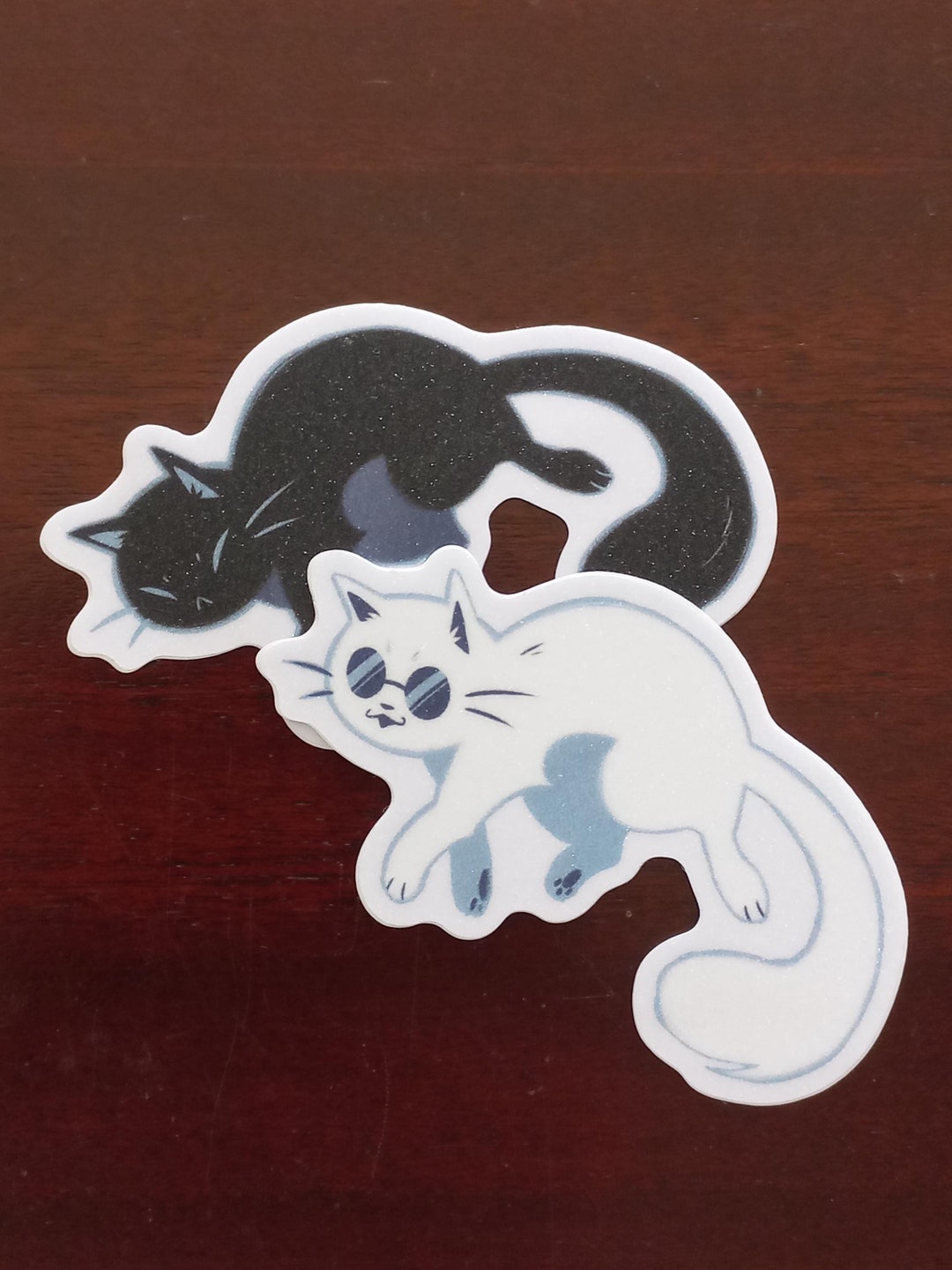 Cat Gojo and Geto Glitter Stickers - Etsy