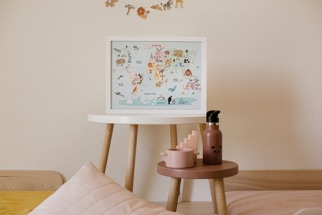 World Map Poster A3 - Etsy