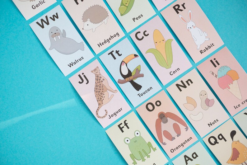Alphabet Cards printable - Etsy