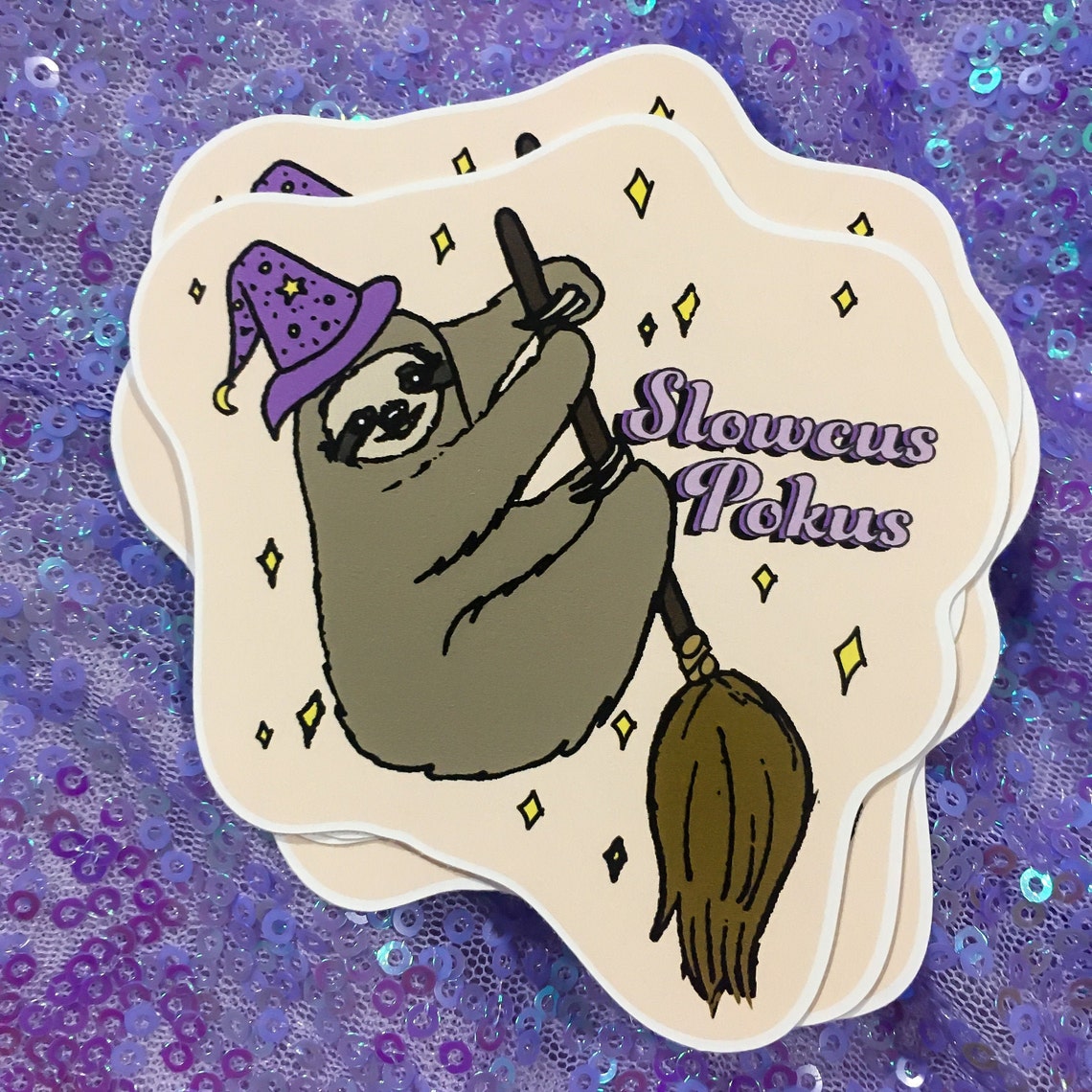 Sloth Witch on a Broom Halloween Sticker for Laptop Phone - Etsy