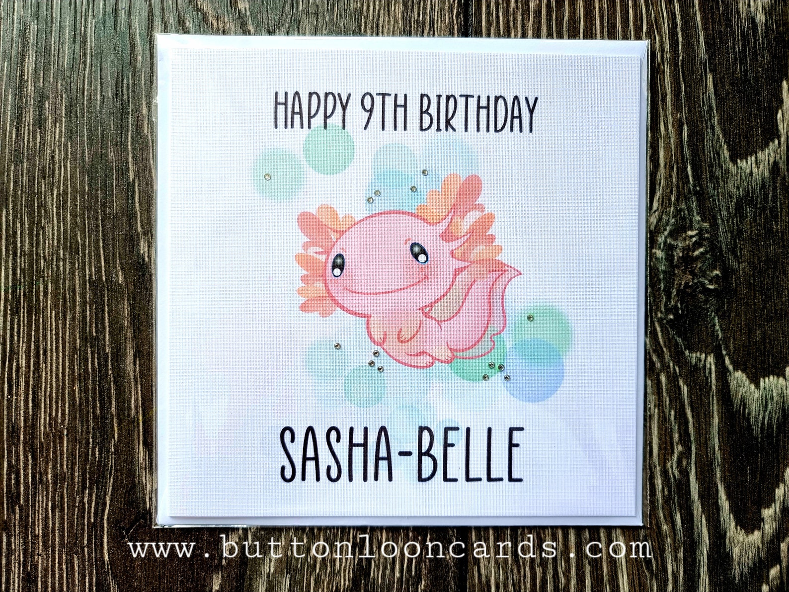 Axolotl Happy Birthday Card Handmade & Personalised Daughter Son ...