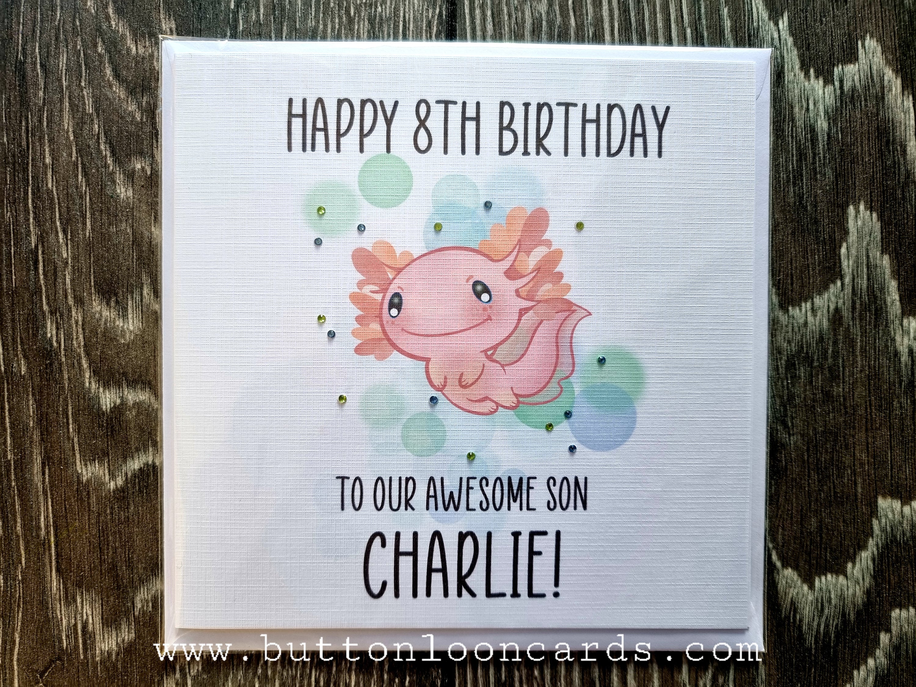 Axolotl Happy Birthday Card Handmade & Personalised Daughter - Etsy UK
