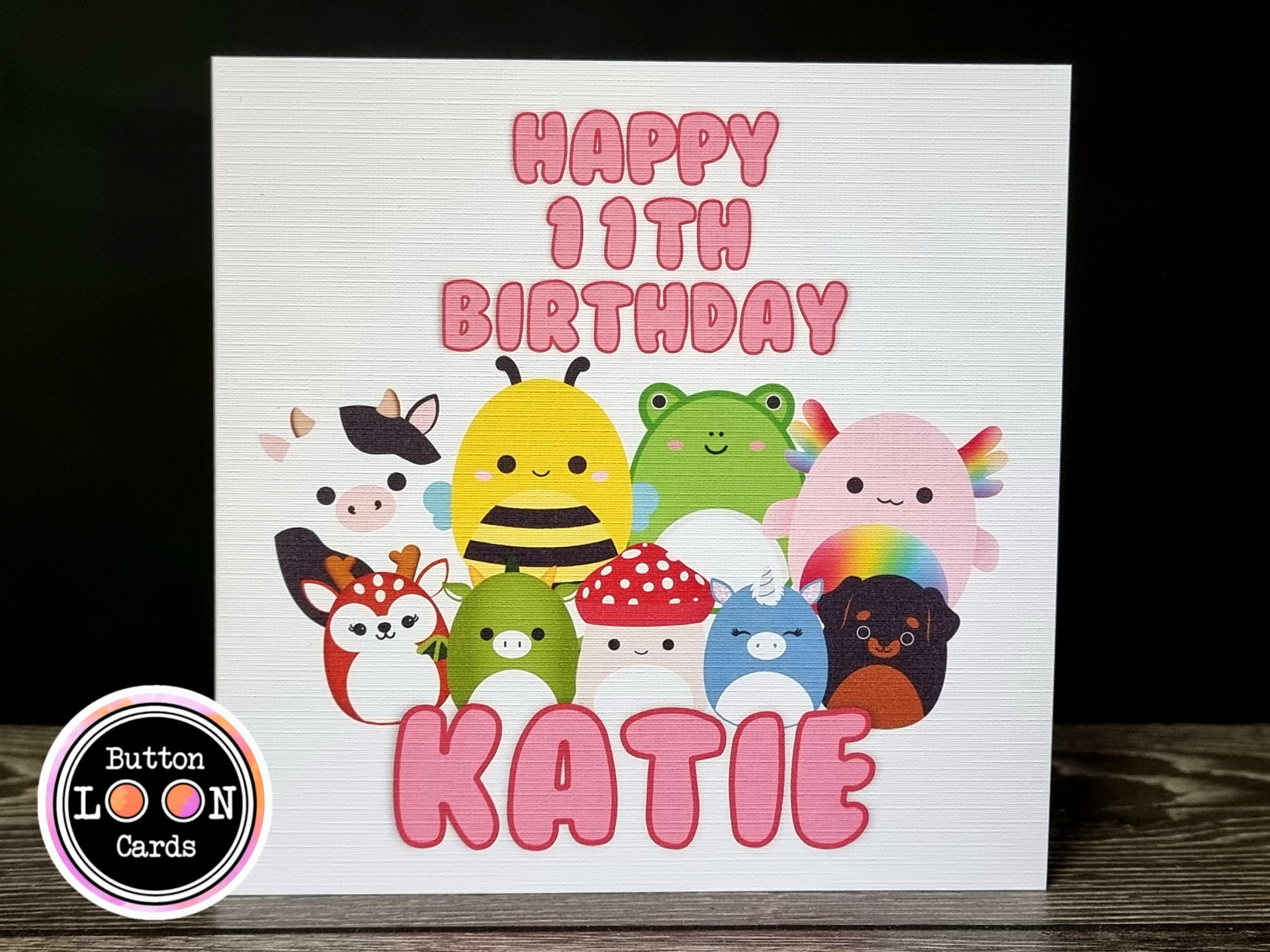 Squishmallow Happy Birthday Card Handmade & Personalised Daughter Son ...