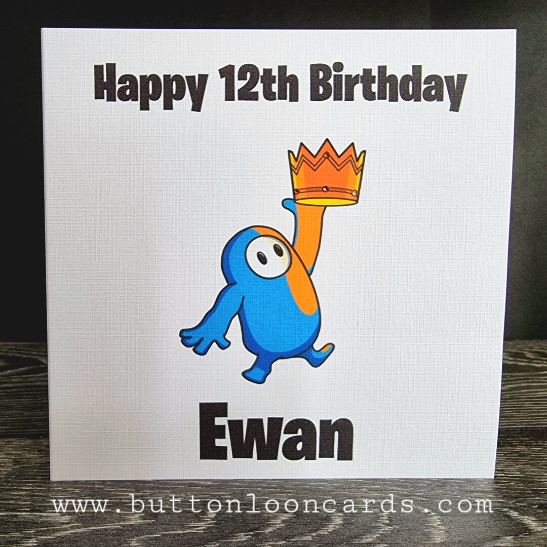 Fall Guys Happy Birthday Card Handmade & Personalised Daughter Son ...