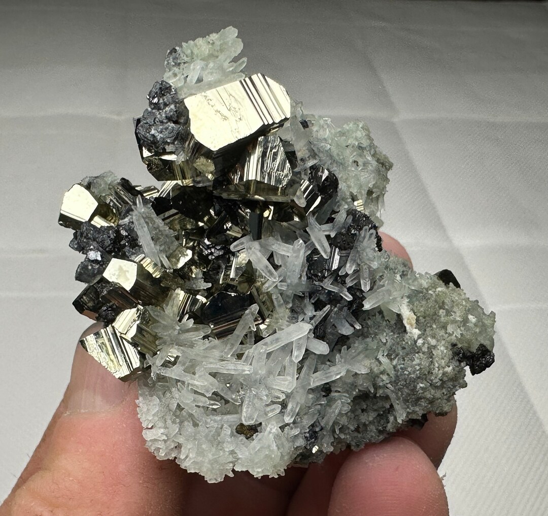 Nice Shiny Pyrite With Sphalerite and Quartz From the Famous 9th of ...