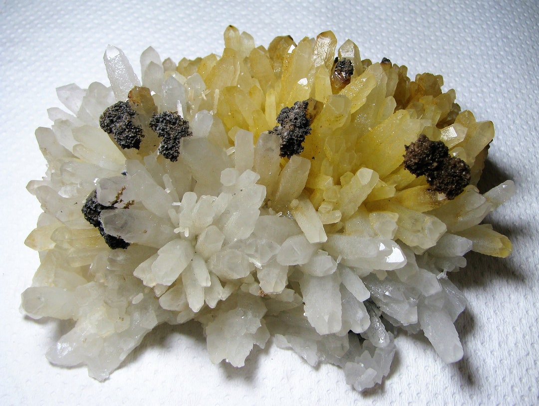 Beautiful Oxidized Rhodochrosite on Quartz With Limonite From the ...