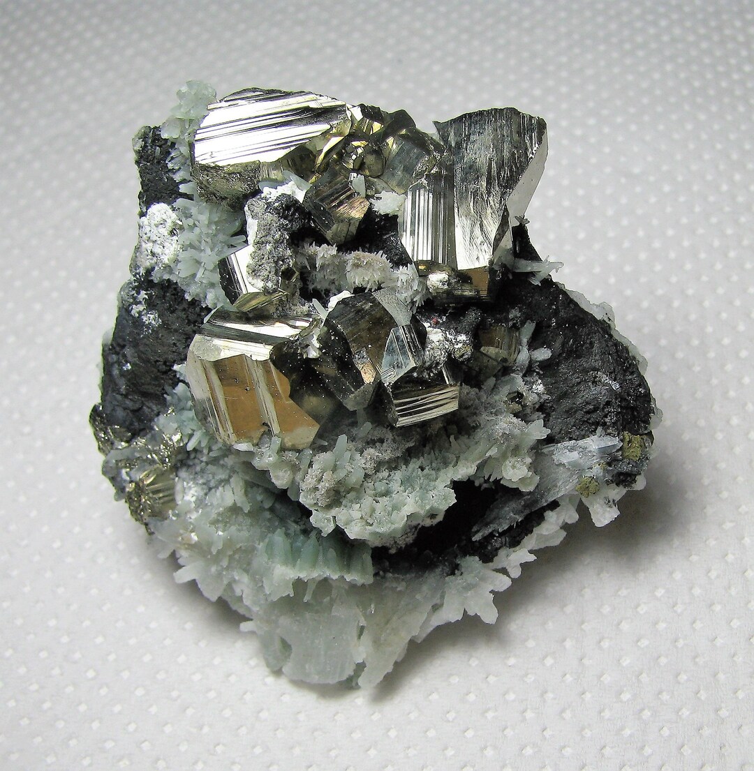Amazing Shiny Pyrite With Quartz and Sphalerite From the Famous 9th of ...