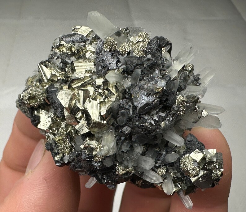 Lovely Shiny Pyrite With Sphalerite and Quartz From the Famous 9th of ...