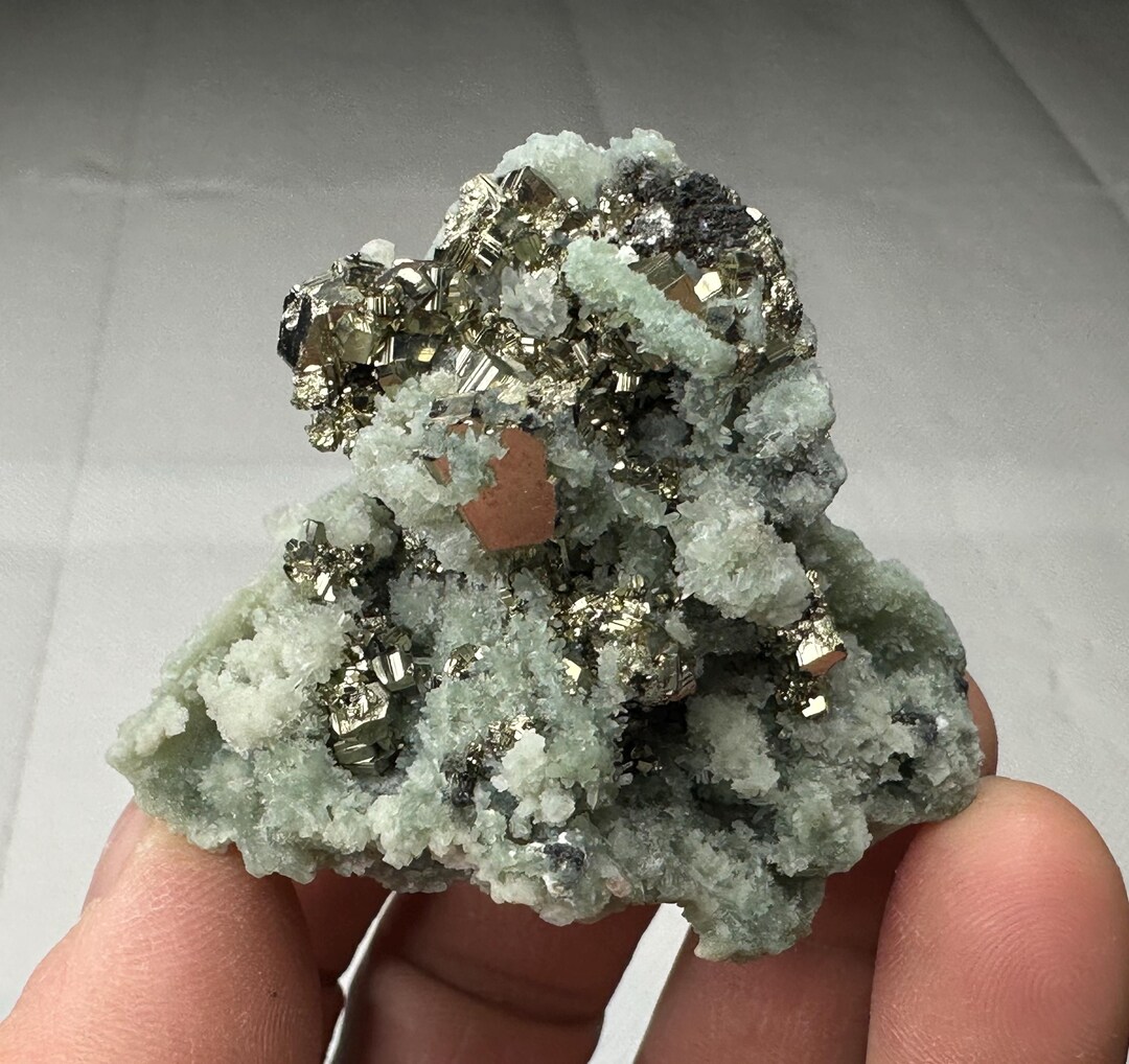 Nice Shiny Pyrite With Green Quartz With Chlorite Includings, Madan ...