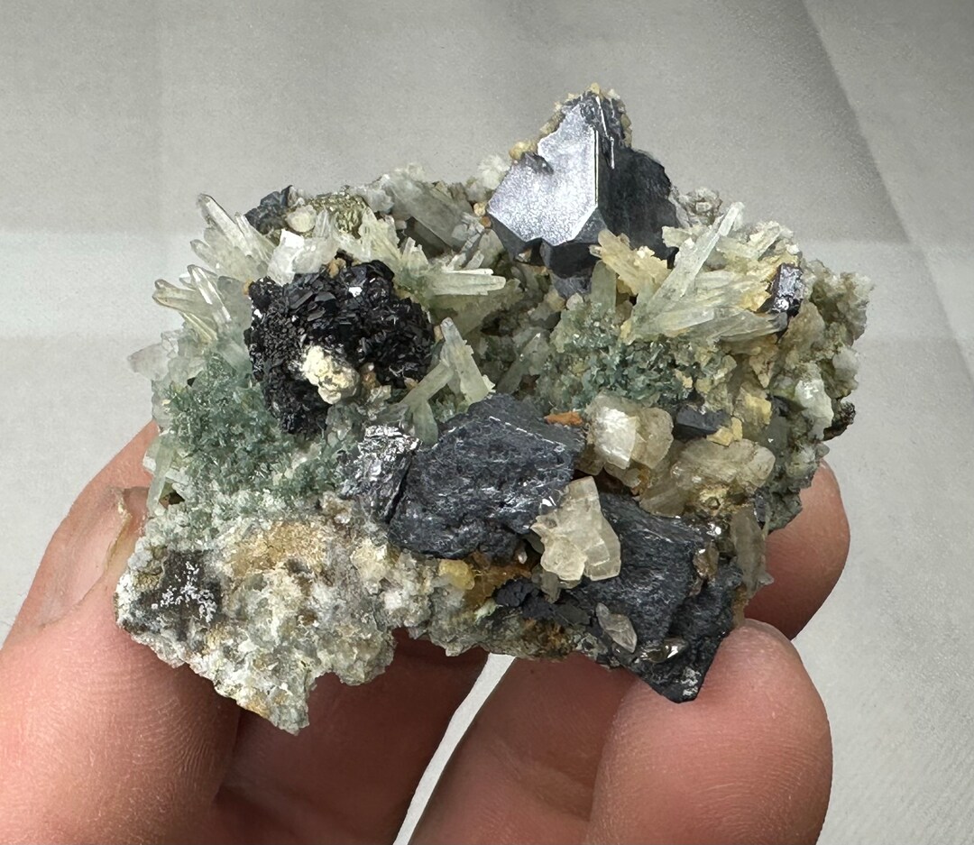 Great Galena With Sphalerite on Quartz With Chlorite Includings ...