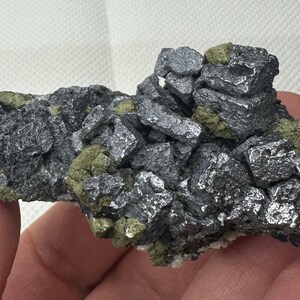 Galène avec cristal de chalcopyrite, Mine du 9 septembre, Bulgarie ...