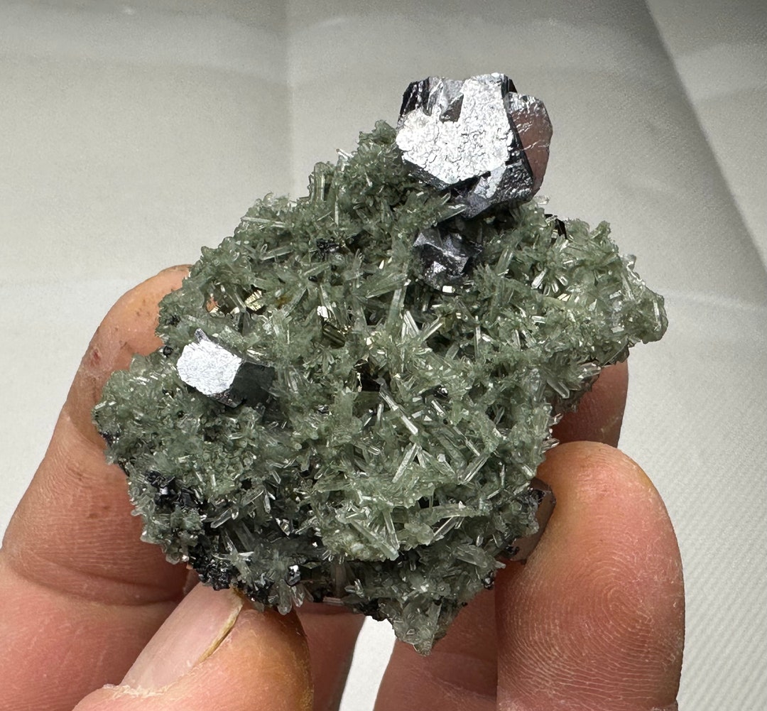 Beautiful Galena on Green Quartz With Chlorite Includings, Madan ...