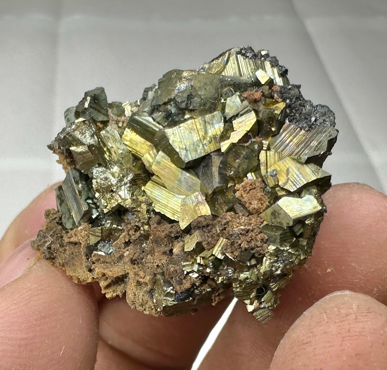 Iridescent Pyrite With Siderite, Bulgaria, Mineral, Gift, N10117 - Etsy