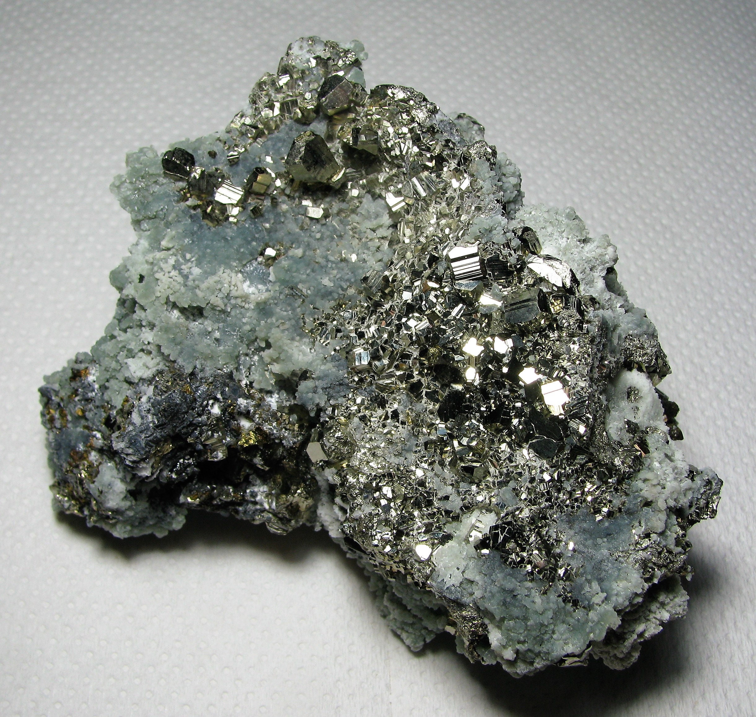 Shiny Pyrite on Micro Crystals Green Quartz From the Famous 9th of ...