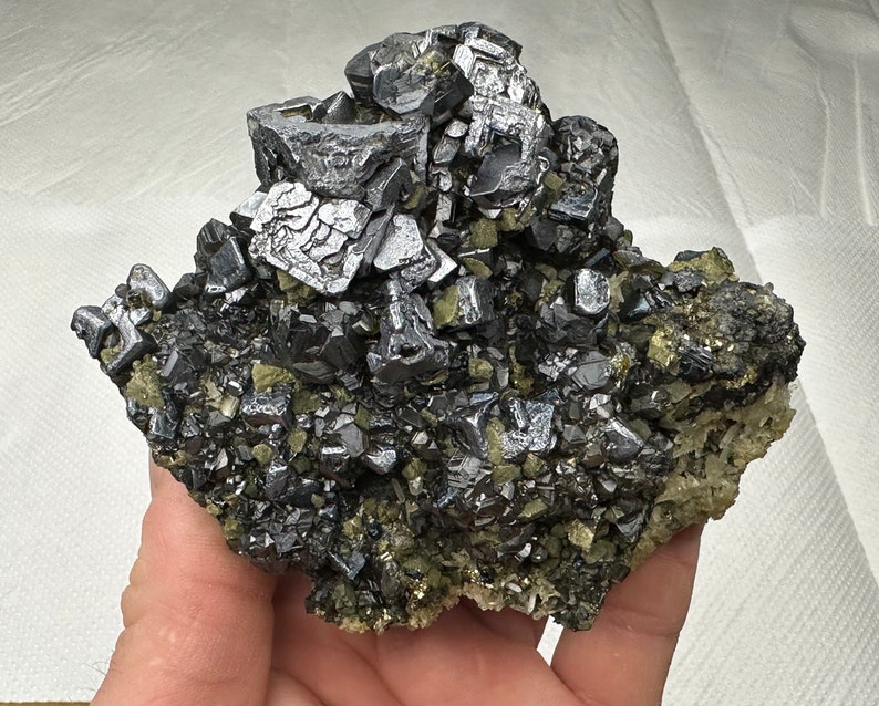 Great Rare Skeletal Galena With Sphalerite and Chalcopyrite, Madan ...