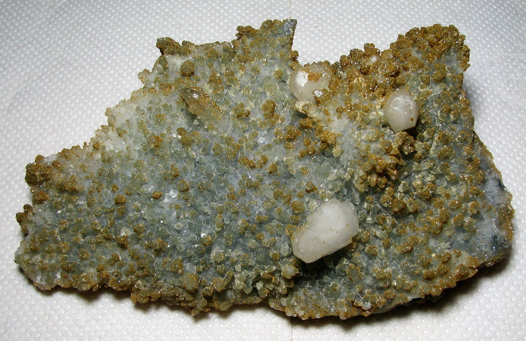 Rare Natural Calcite With Microcrystals Rhodochrosite Over Quartz From ...