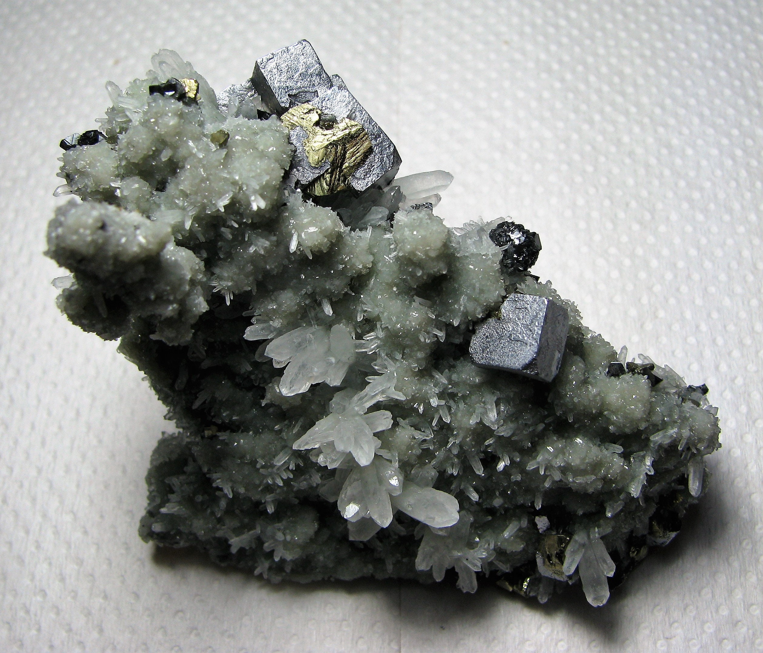 Beautiful Galena With Micro Crystals Chalcopyrite on Green - Etsy